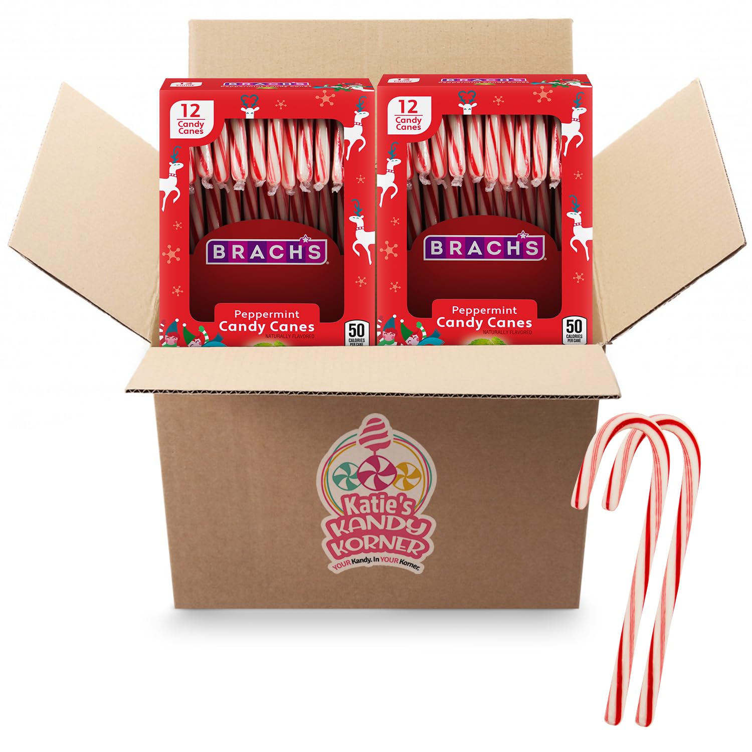 Amazon.com: BrachsPeppermint Candy Canes, Packs Candy Canes in Bulk 12 Each, Ideal Bulk Candy ...
