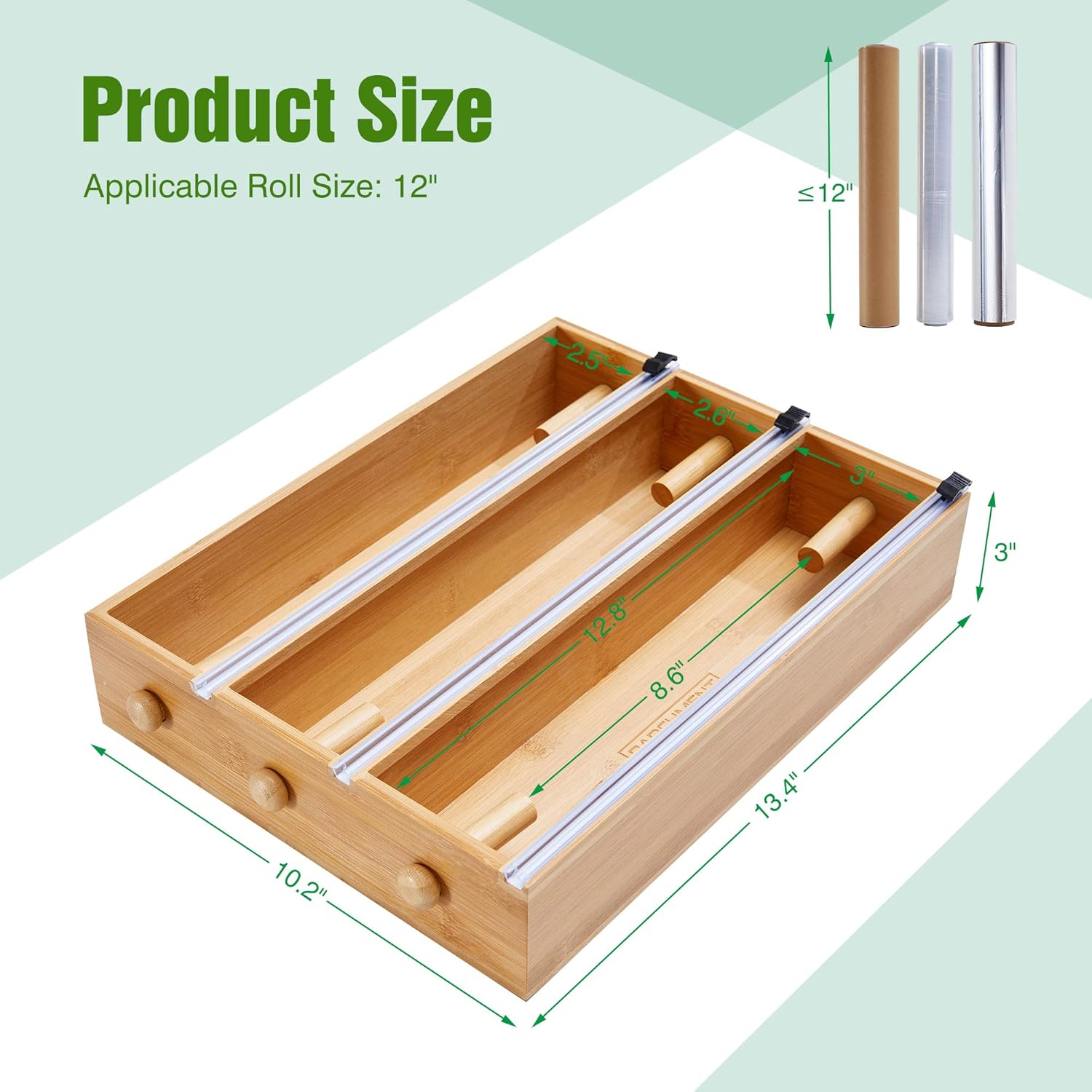 Buy Houmury 3 in 1 Foil and Plastic Wrap Organizer Plastic Wrap ...