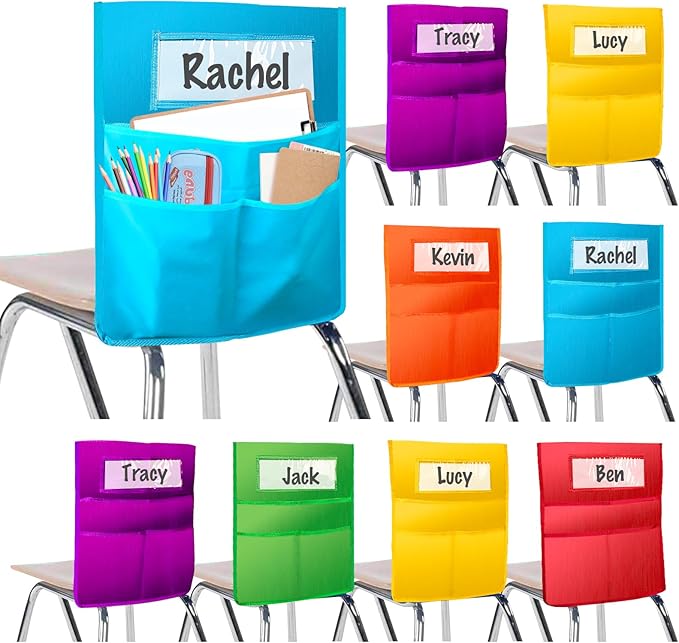Amazon.com: 12 Pack Chairback Buddy Pocket Chart, Chair Pockets for ...