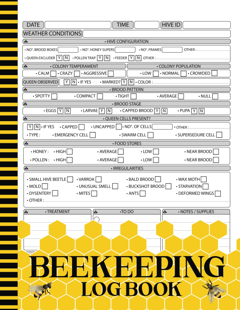 beekeeping log book | Beekeeping Tracking Journal and Beehive ...