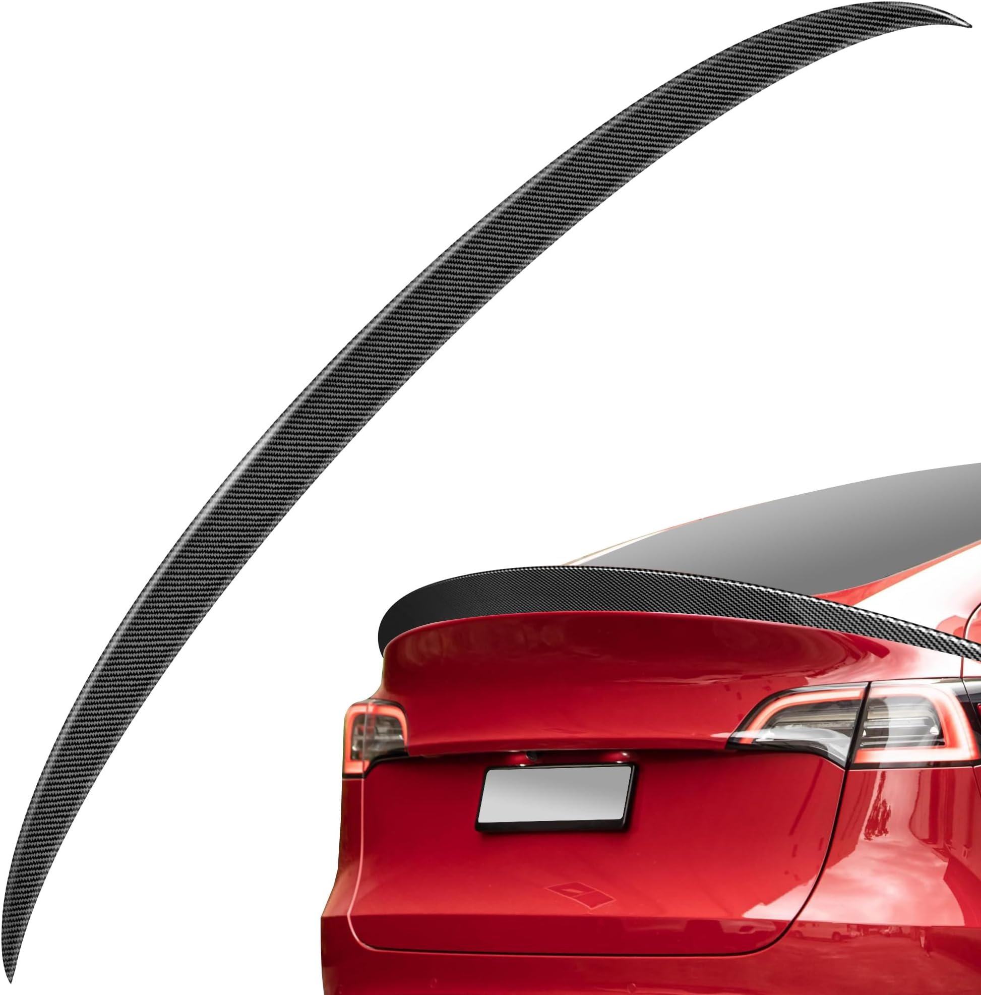 Amazon.com: HENGDE Real Carbon Fiber Trunk Spoiler for Tesla Model 3 ...