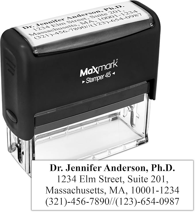 Amazon.com : MaxMark Customized Self Inking Stamp - Up to 6 Lines of Text - Large & Wide Size ...