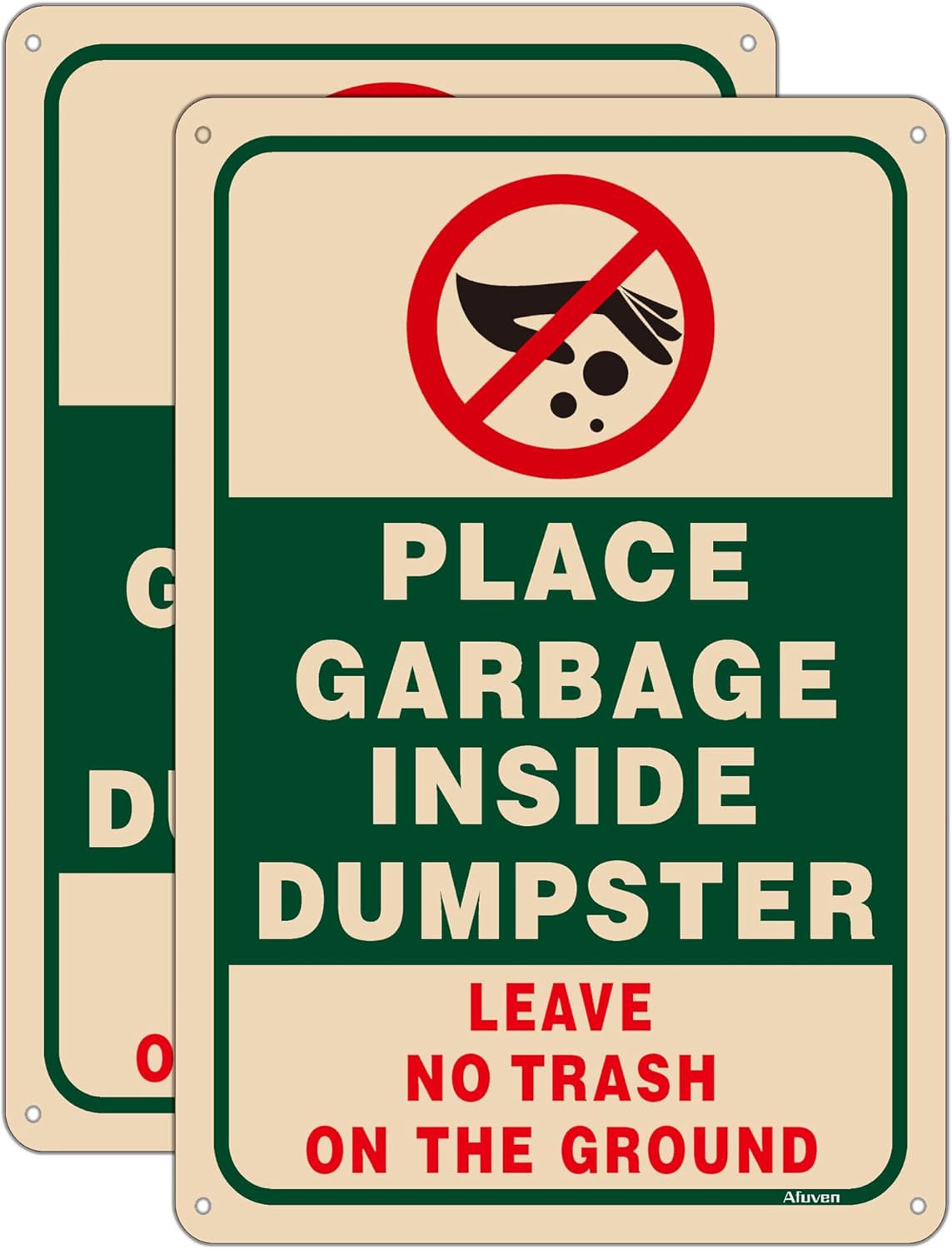 Amazon.com: Place Garbage Inside Dumpster Leave No Trash on The Ground ...