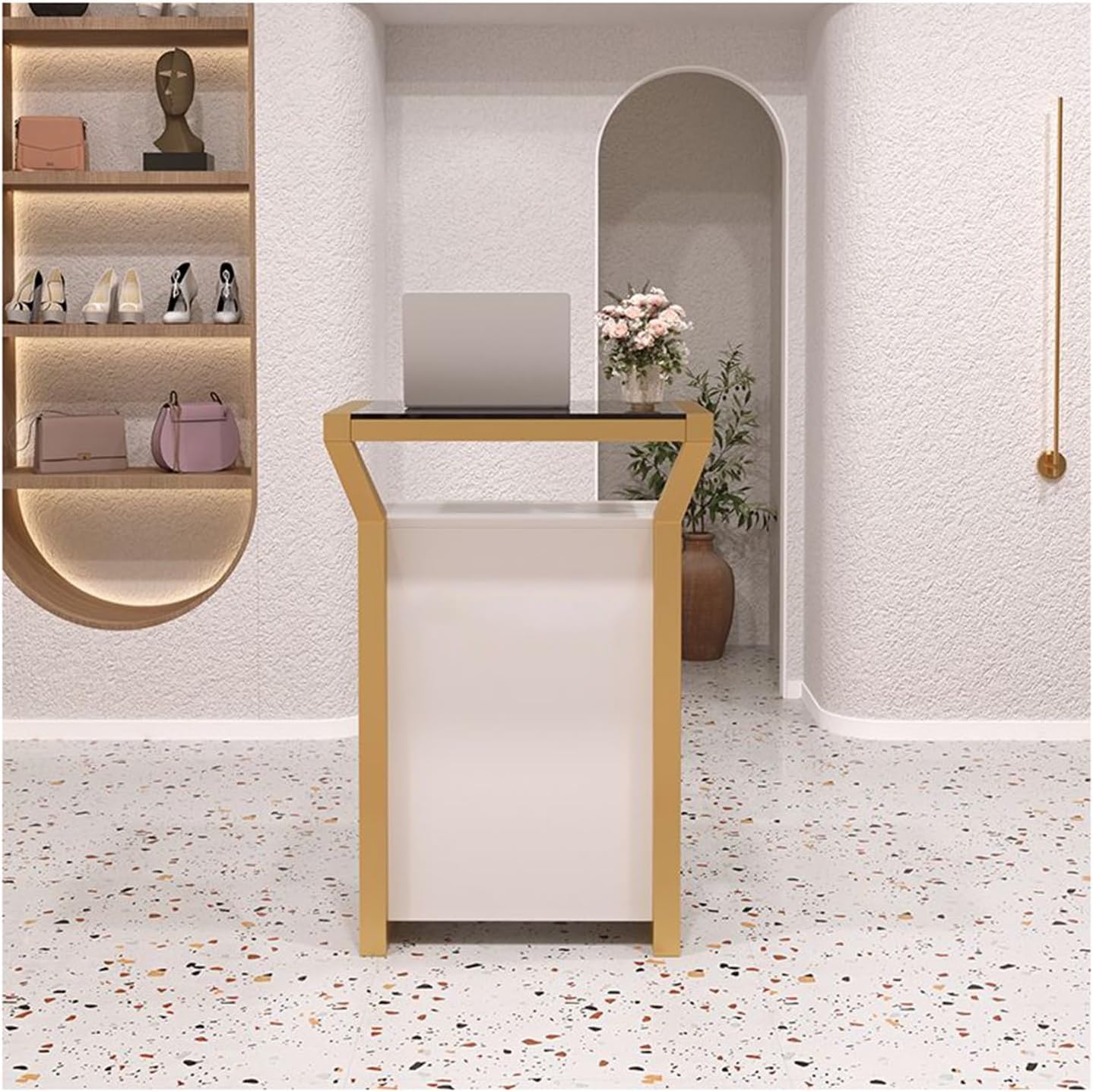 Amazon.com: Reception Desk,Front Counter Desk with Lockable Drawer ...