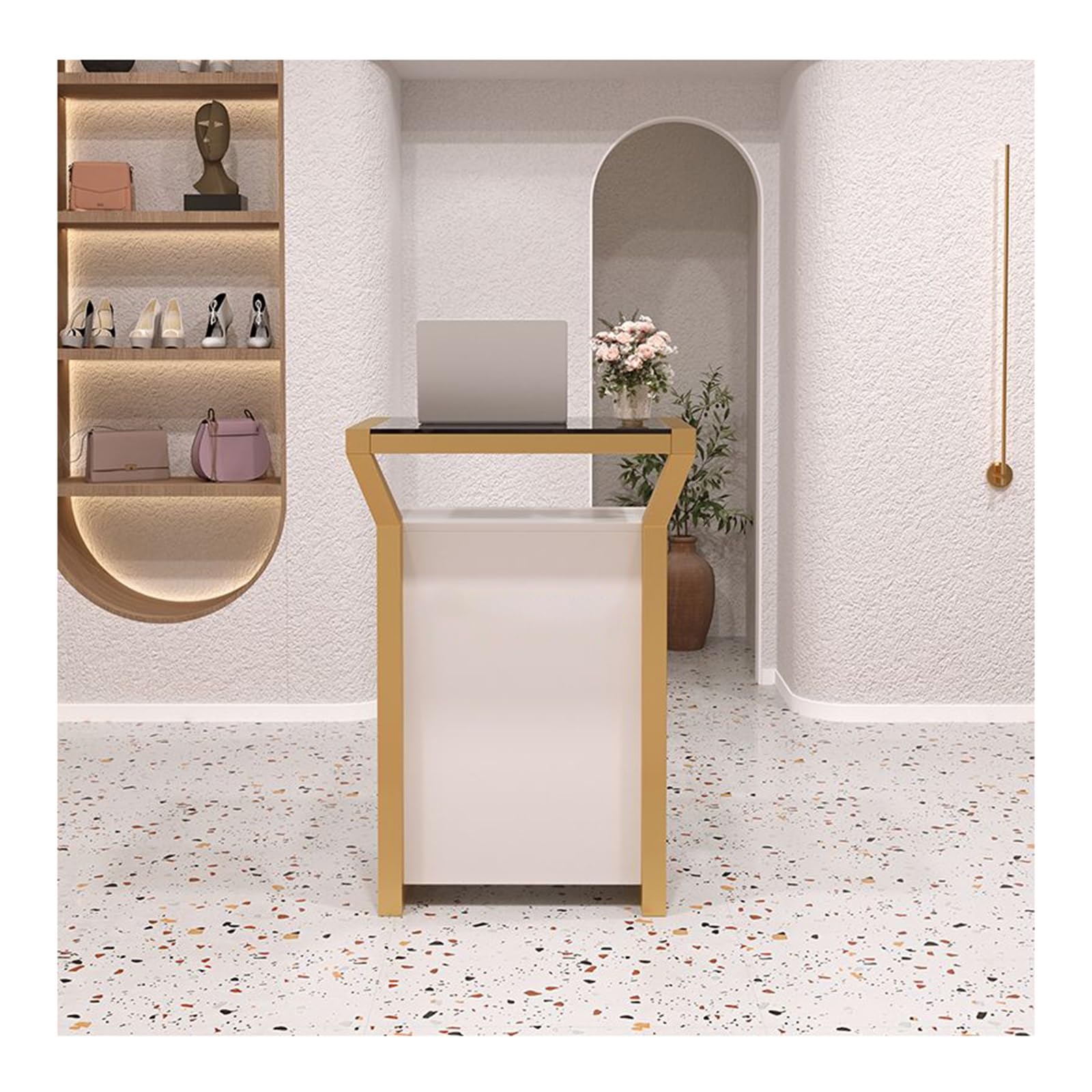 Amazon.com: Reception Desk,Front Counter Desk with Lockable Drawer ...