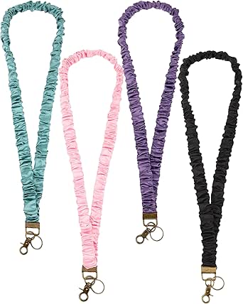 Amazon.com: Faccito 4 Pcs Scrunchies Lanyards for ID Badges Keys ...