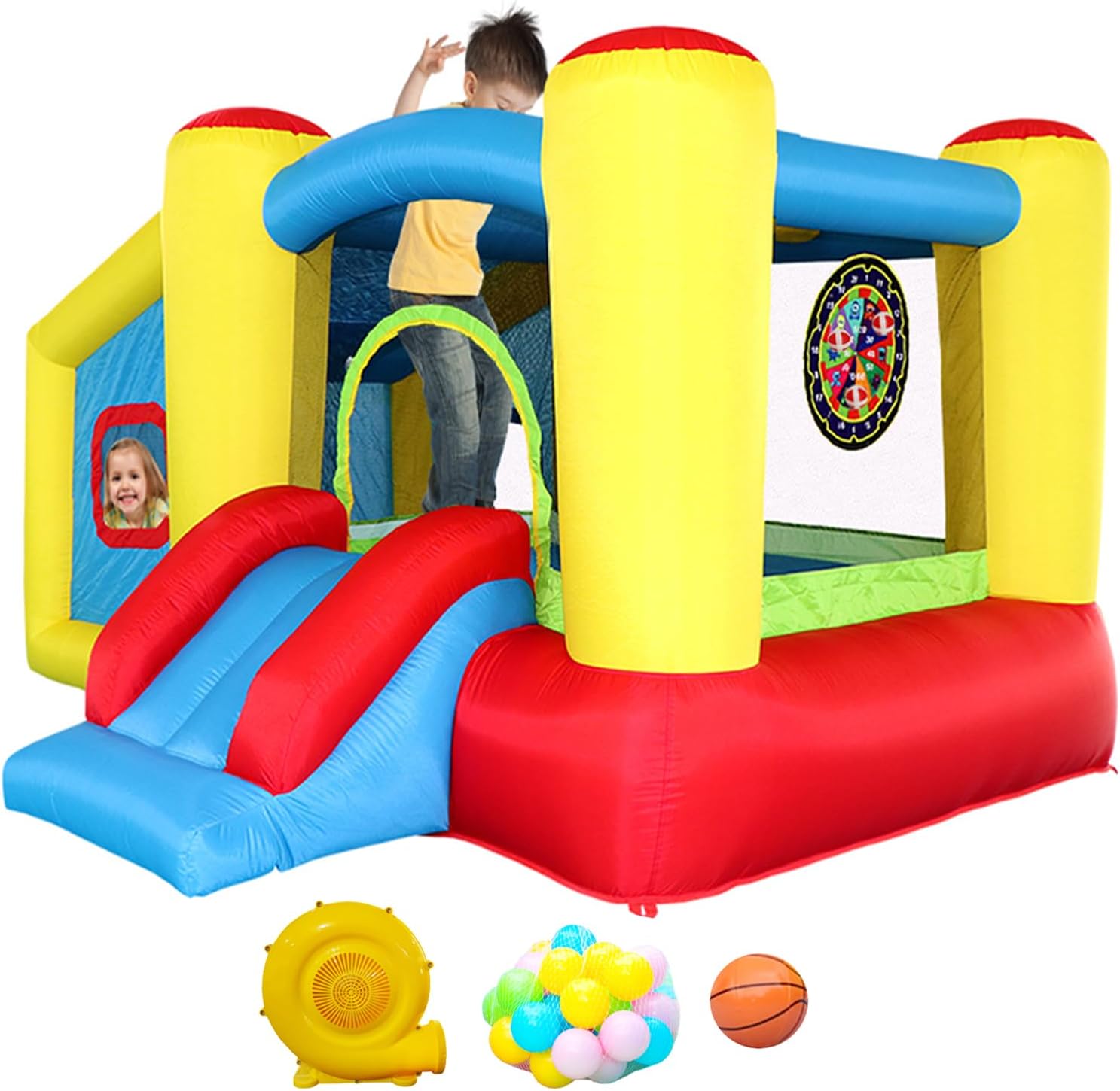 Amazon.com: WELLFUNTIME Inflatable Bounce House with Blower, Jumping ...