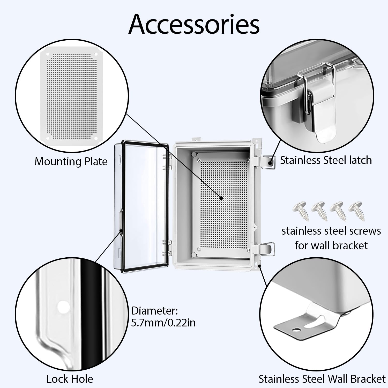 Snapklik.com : LeMotech Electrical Box, IP67 Waterproof Hinged Clear ...