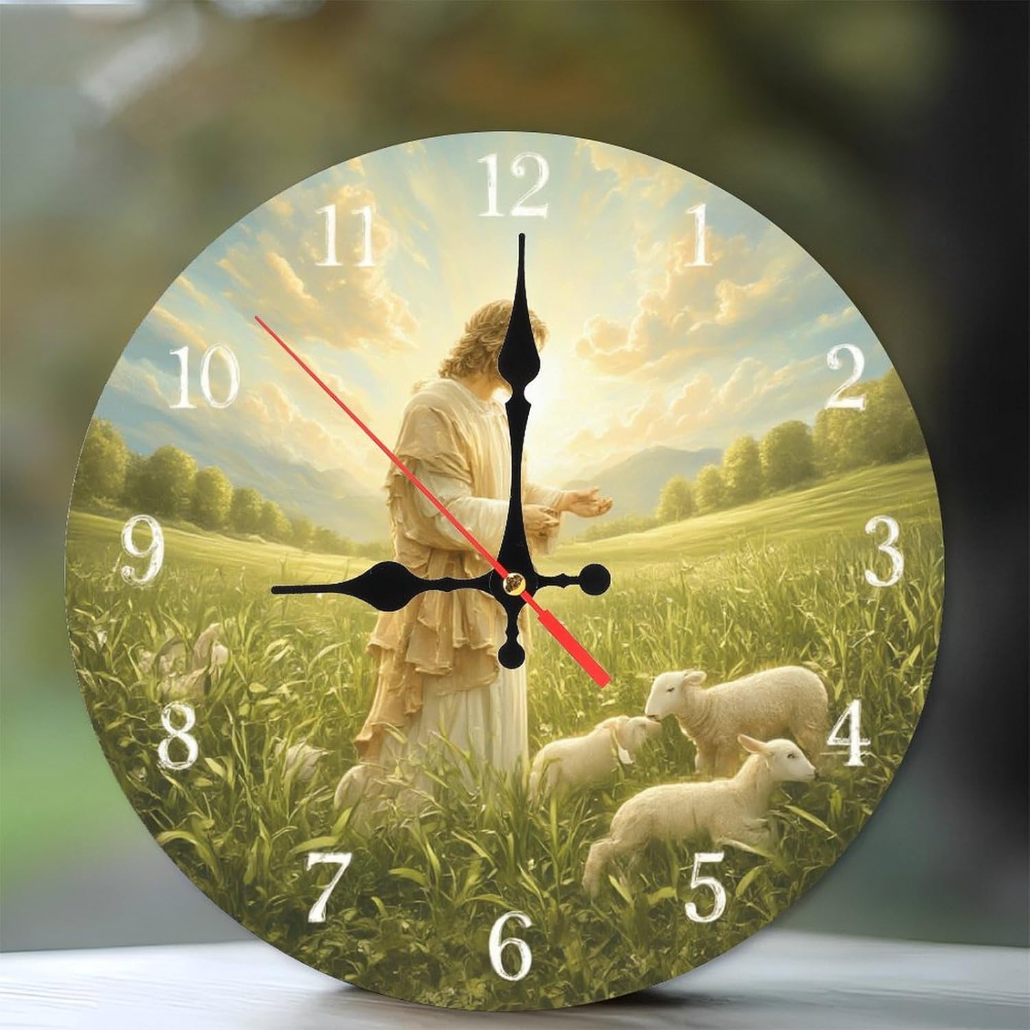 Amazon.com: Jesus Christ Shepherd Wall Clock Good Shepherd Religious ...