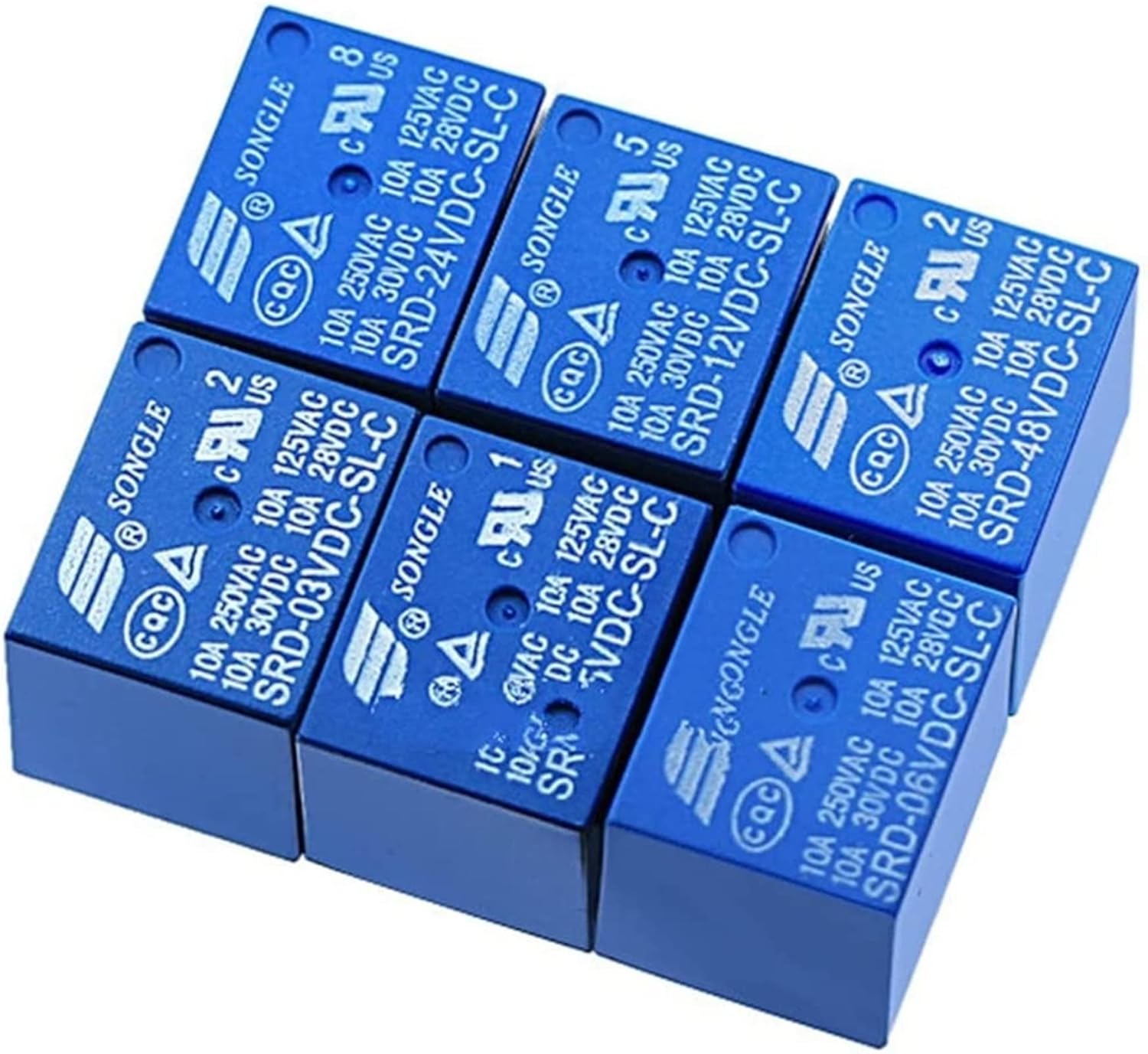 BDAAS Relais 5PCS Relais SRD-03V 0 5V 06 09V 12V 2 4VDC-SL-A-SL-C 10A 4 ...