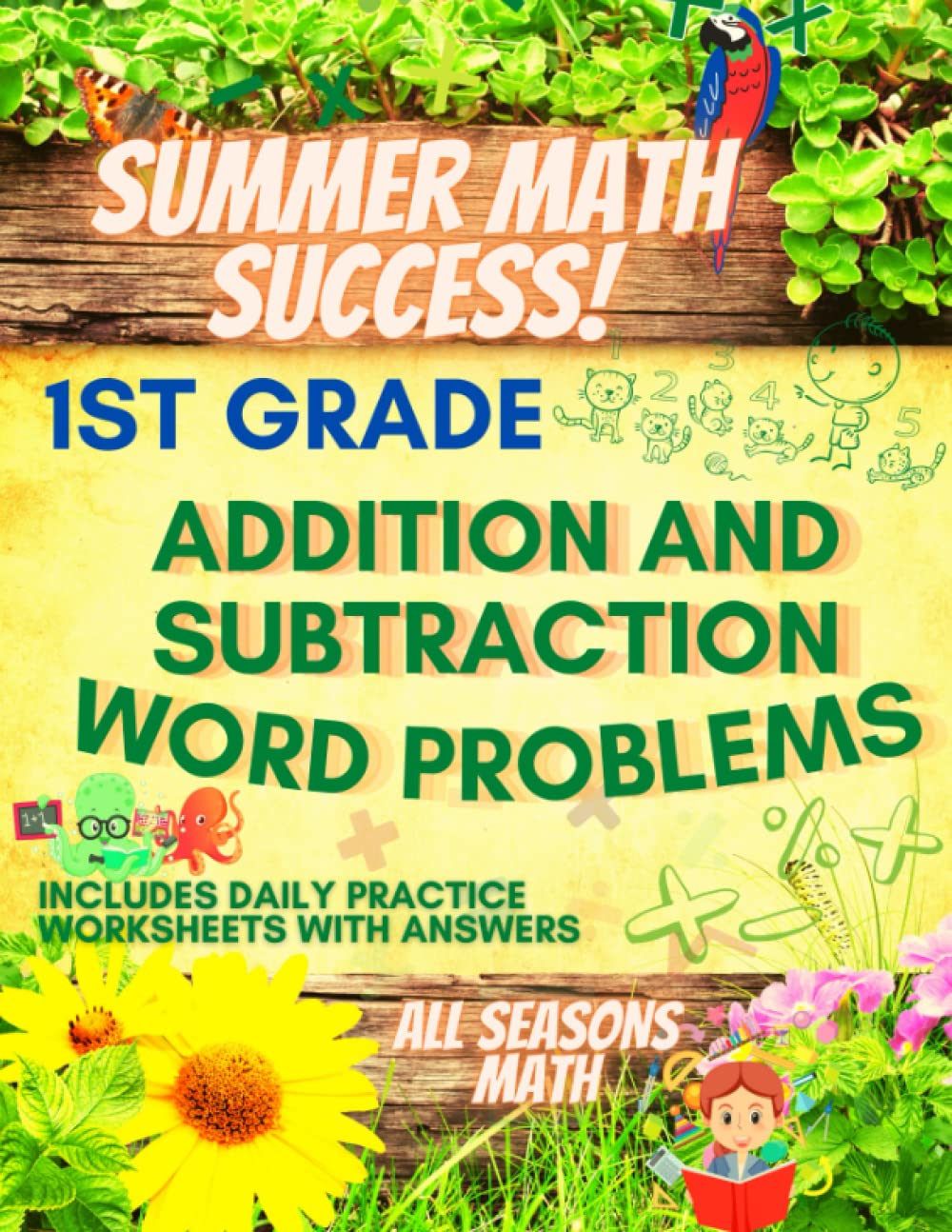 Summer Math Success: Addition and Subtractions Word Problems 1st Grade ...