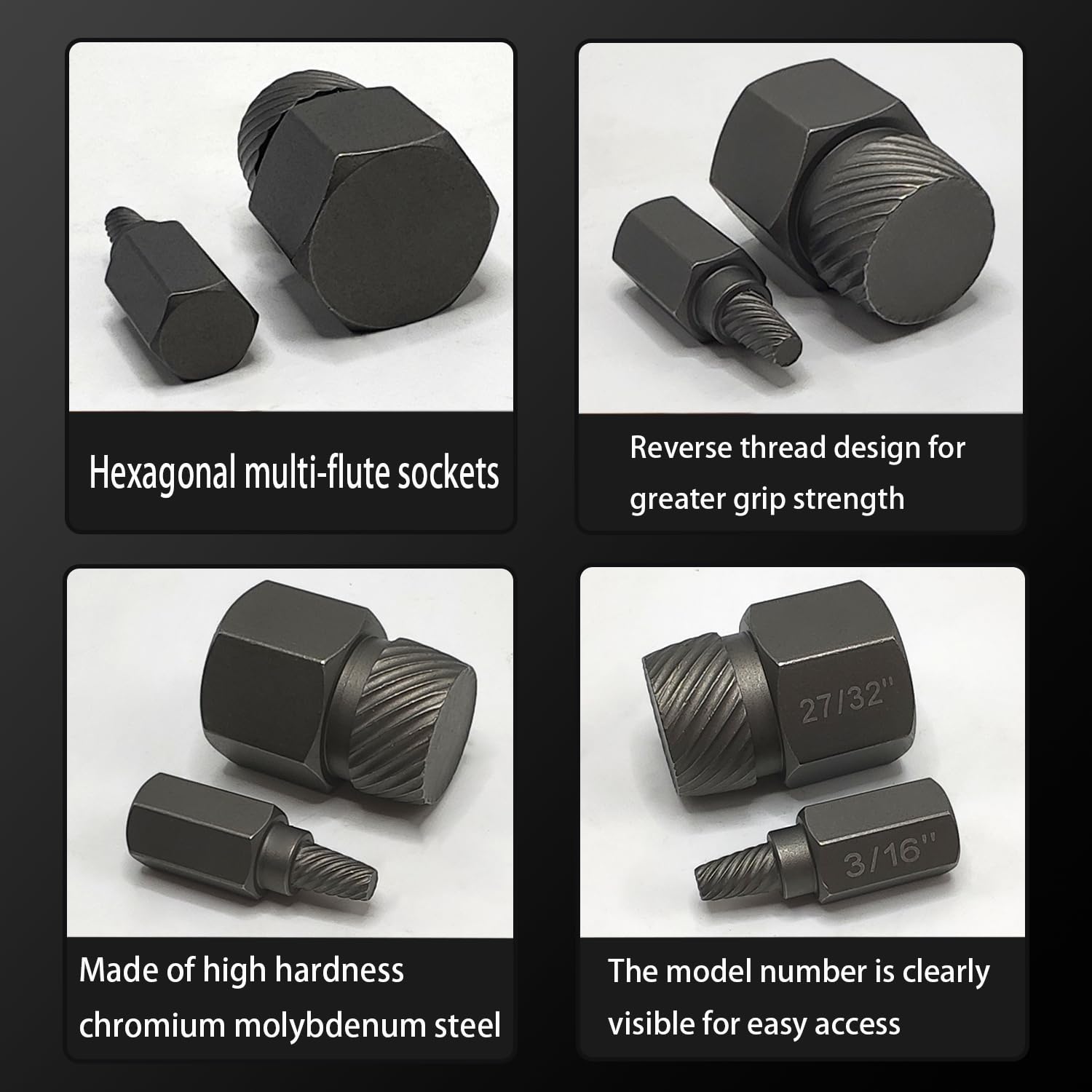 Snapklik.com : 25PCS Multi-Spline Screw Extractor Set, 3/8" Inch ...