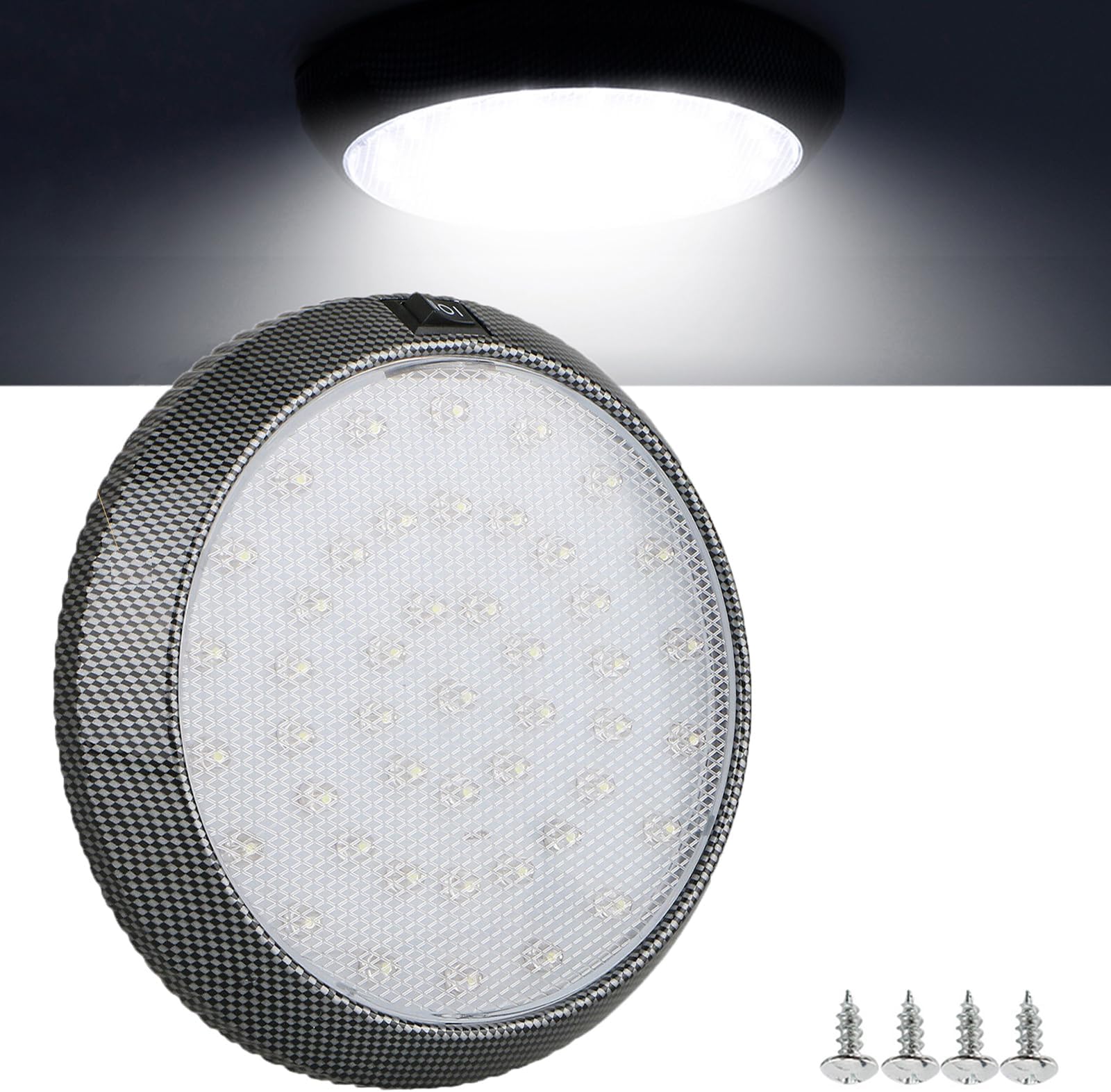 Amazon.com: AUTOXBERT 5 Inch Round RV Caravan Truck 12V LED Dome Light Roof Ceiling Flood Light ...