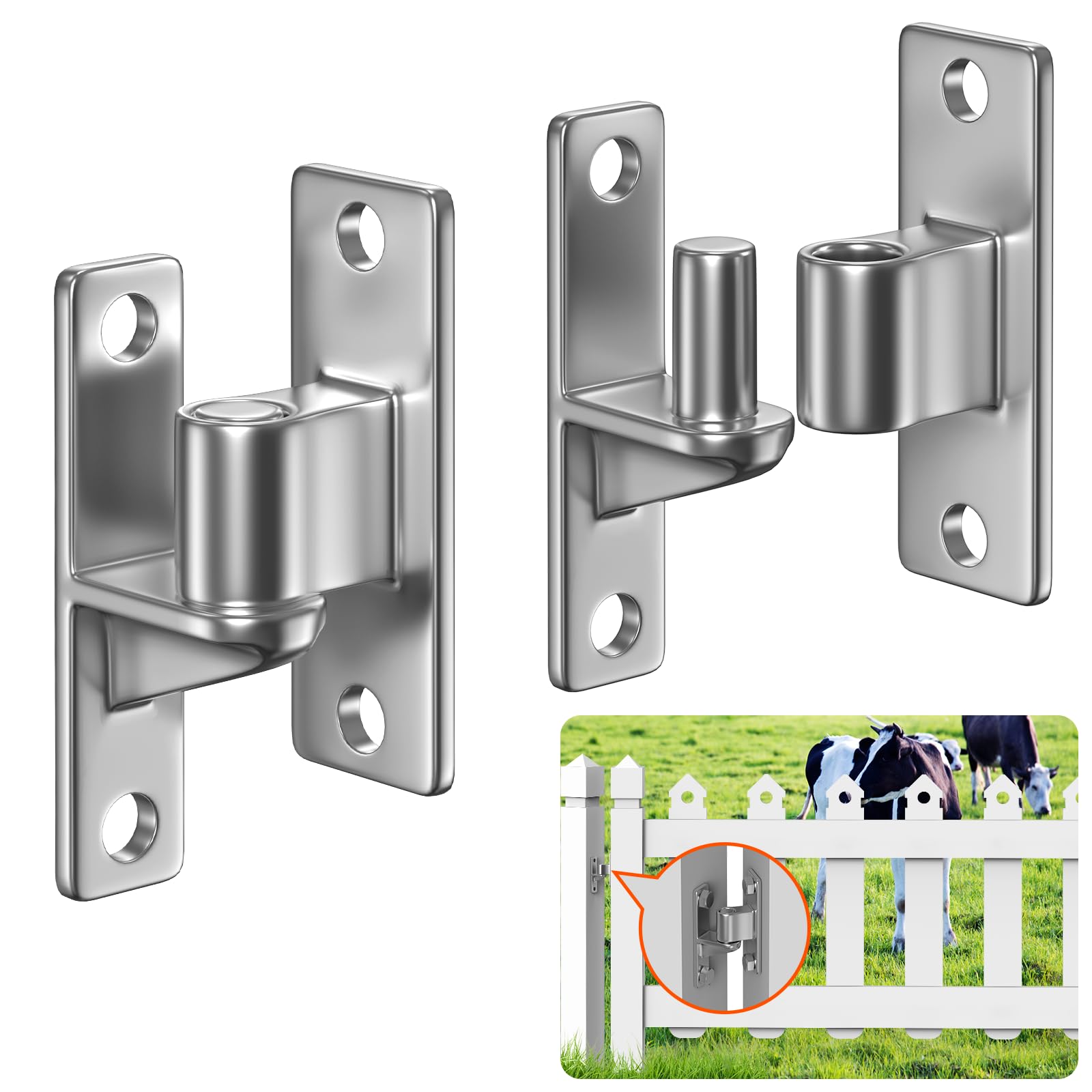 Amazon.com: Aglehome 304 Stainless Steel Gate Hinges, 2pack Wall Mount ...