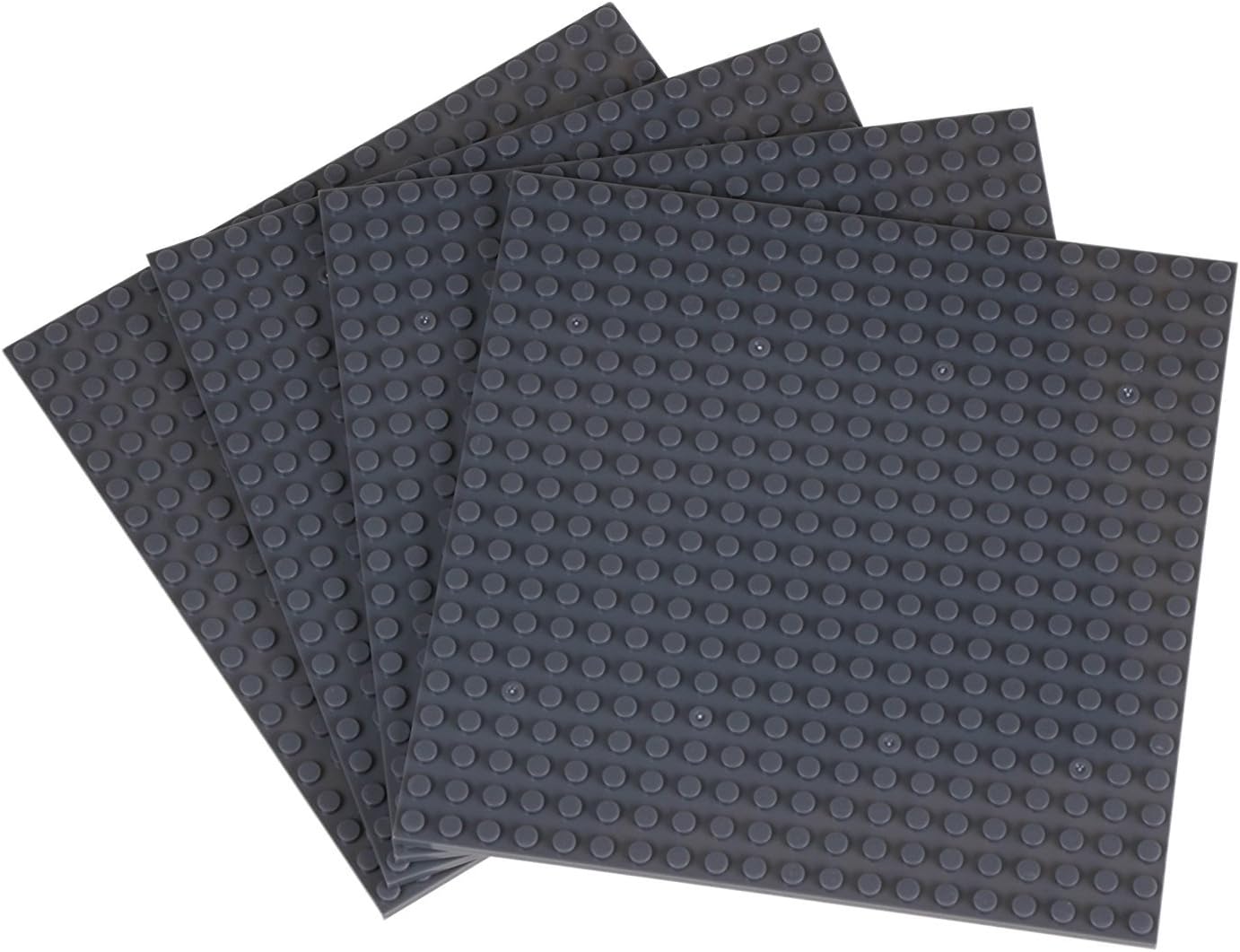 Premium Charcoal Gray Stackable Base Plates – 4 Pack 6″ x 6″ Baseplate ...