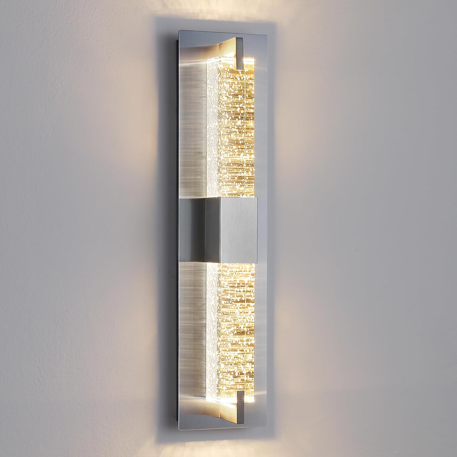 WOSHITU LED Wall Sconce Light: 19 Inch Nickel Modern Sconces Wall ...