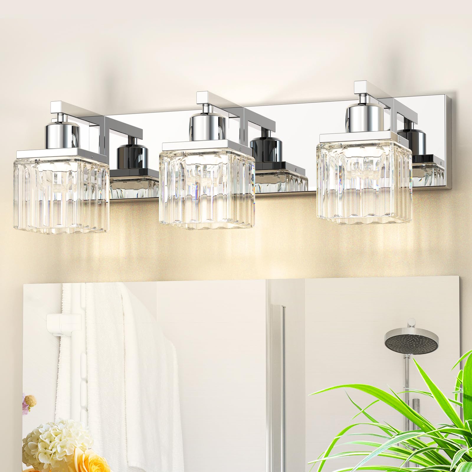 IZORRO LED Modern Bathroom Vanity Lights (3-Light, Dimmable) Double ...