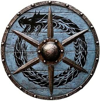 Amazon.com: Dragon Medieval Round Shield - Handcrafted Viking Battle ...