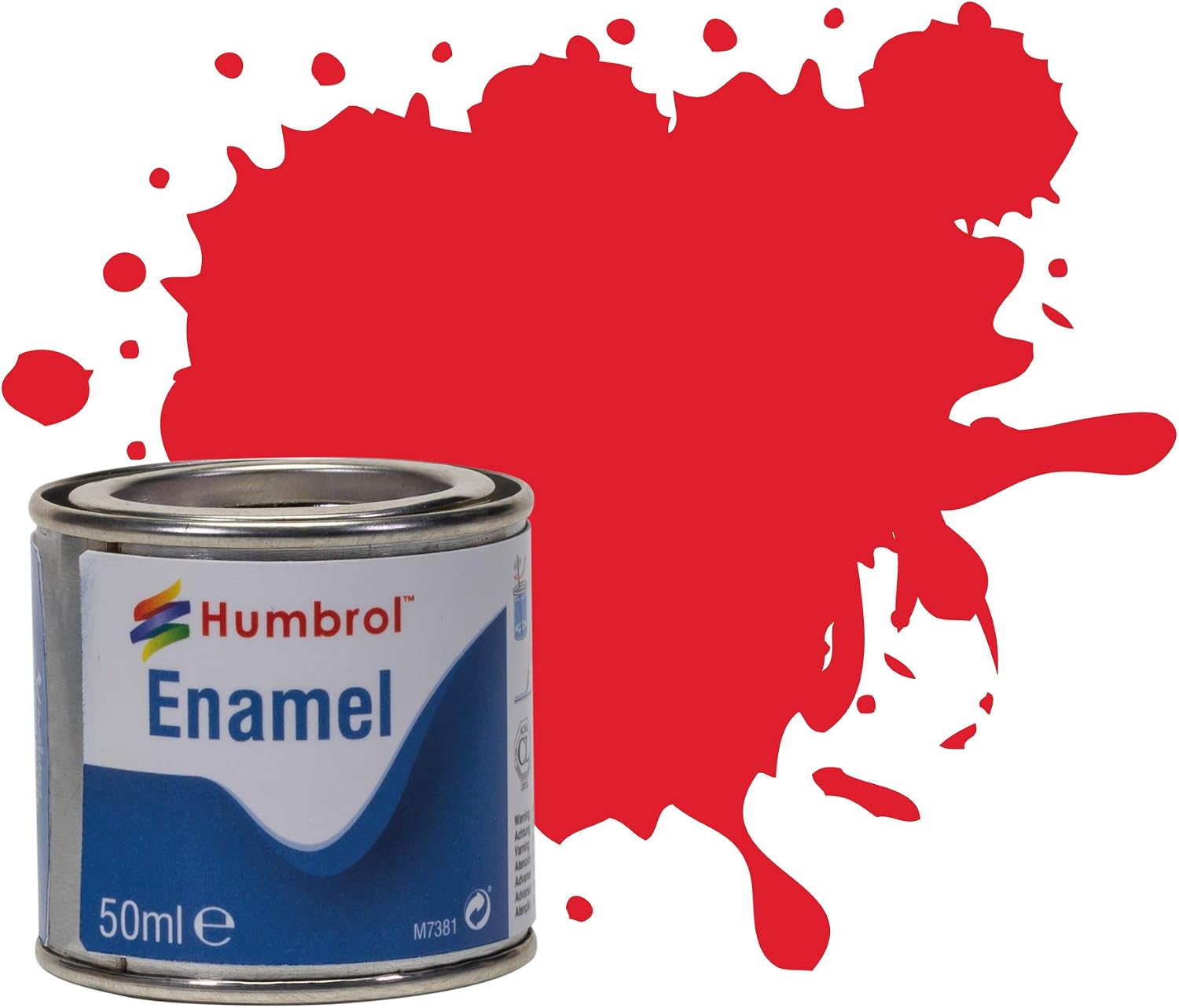 Humbrol Model Paint - AQ0019 No 19 Bright Red - Gloss Tinlet No 2 (50ml ...