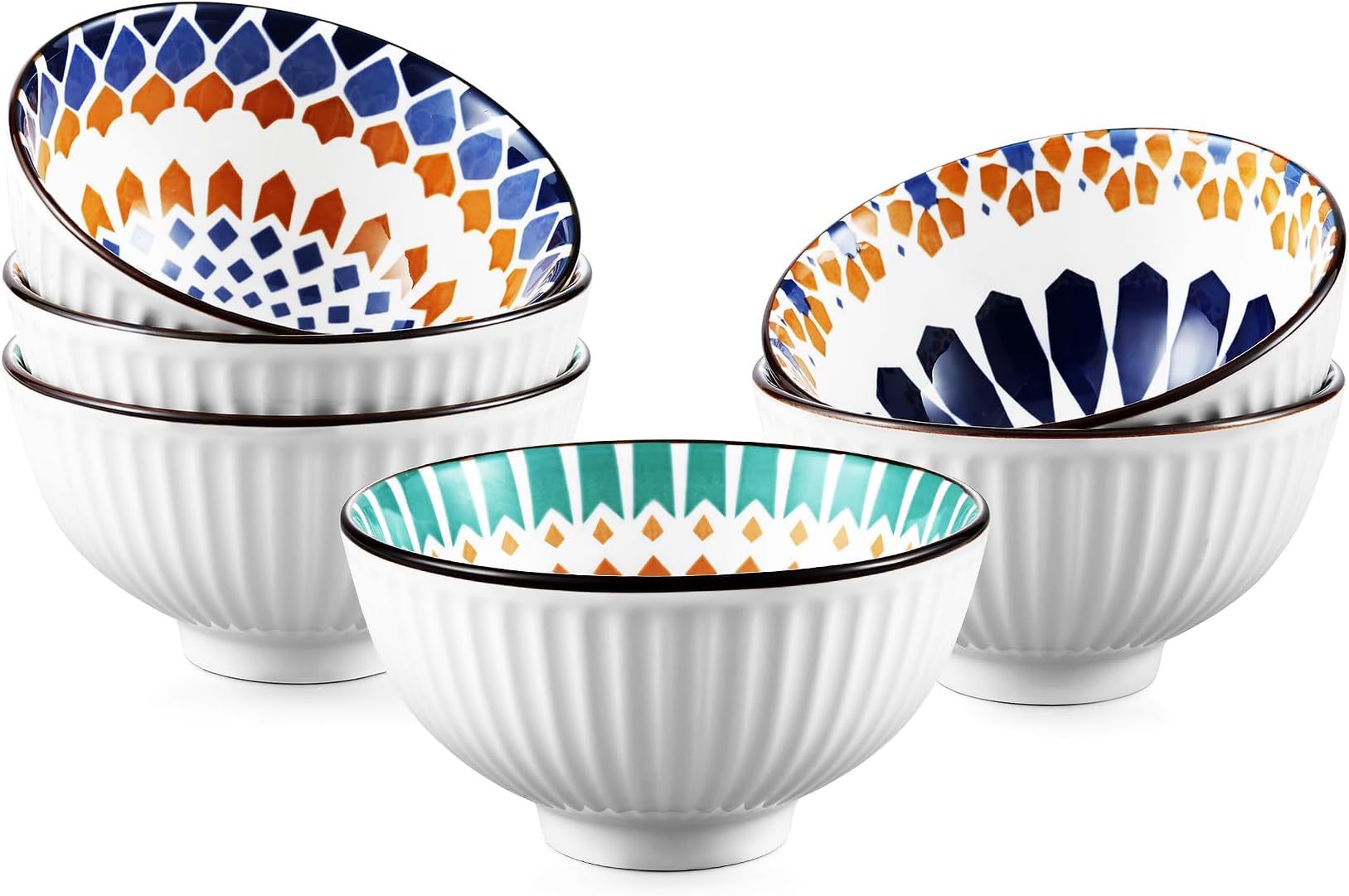 Amazon.com: ZOOFOX Set of 8 Small Bowls, 10 Ounce Ceramic Bowls for ...