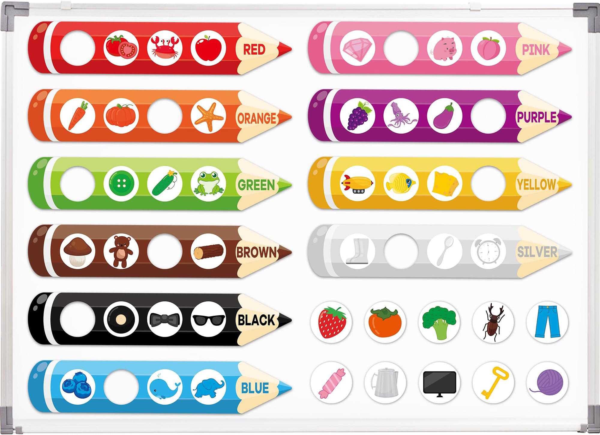 Amazon.com: Justforjoyful 10 Pack Color Recognition Magnetic Sorting ...