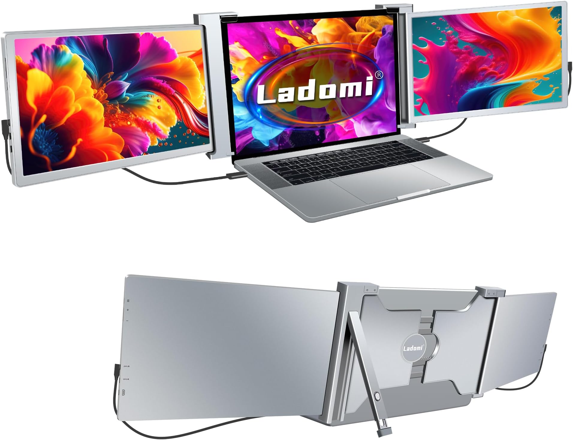 Amazon.com: Triple Monitor for Laptop, 13.3" Dual Laptop Monitor Screen ...