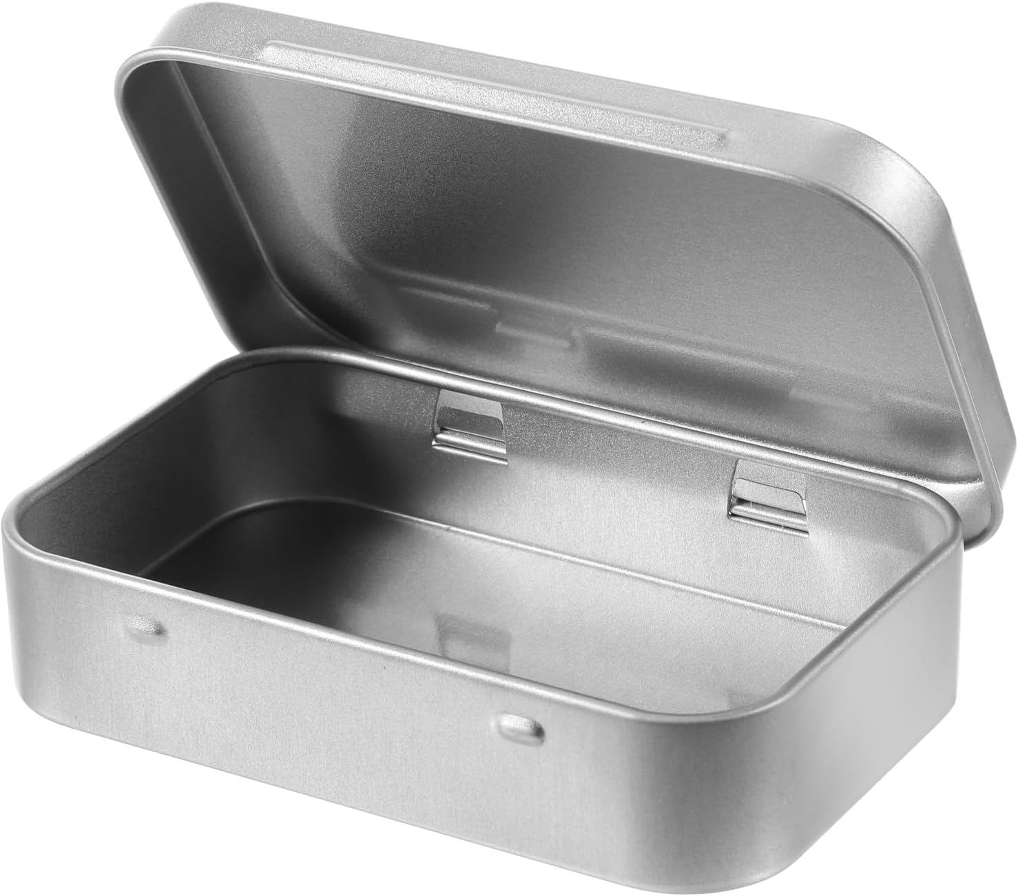 Aphumedc Silver Metal Rectangular Empty Hinged Tins Tin Containers, 3.7 x 2.3 x 0.8 Inch Small ...