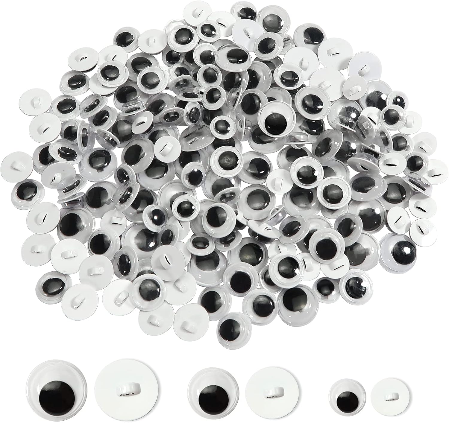Amazon.com: TOAOB 180pcs Sew On Googly Wiggle Eyes Buttons 8mm 10mm ...