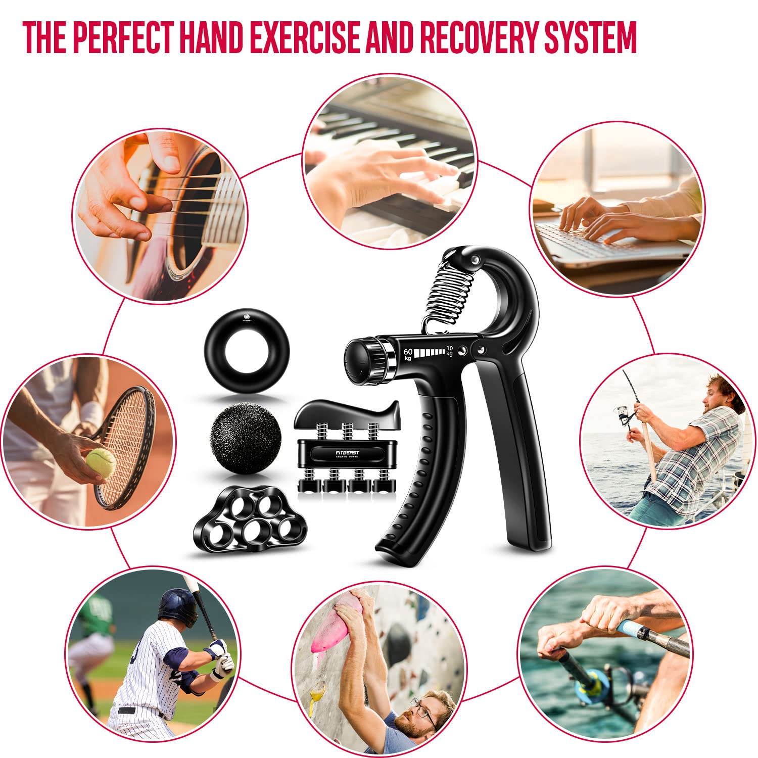 Snapklik.com : FitBeast Grip Strengthener Forearm Strengthener Hand ...