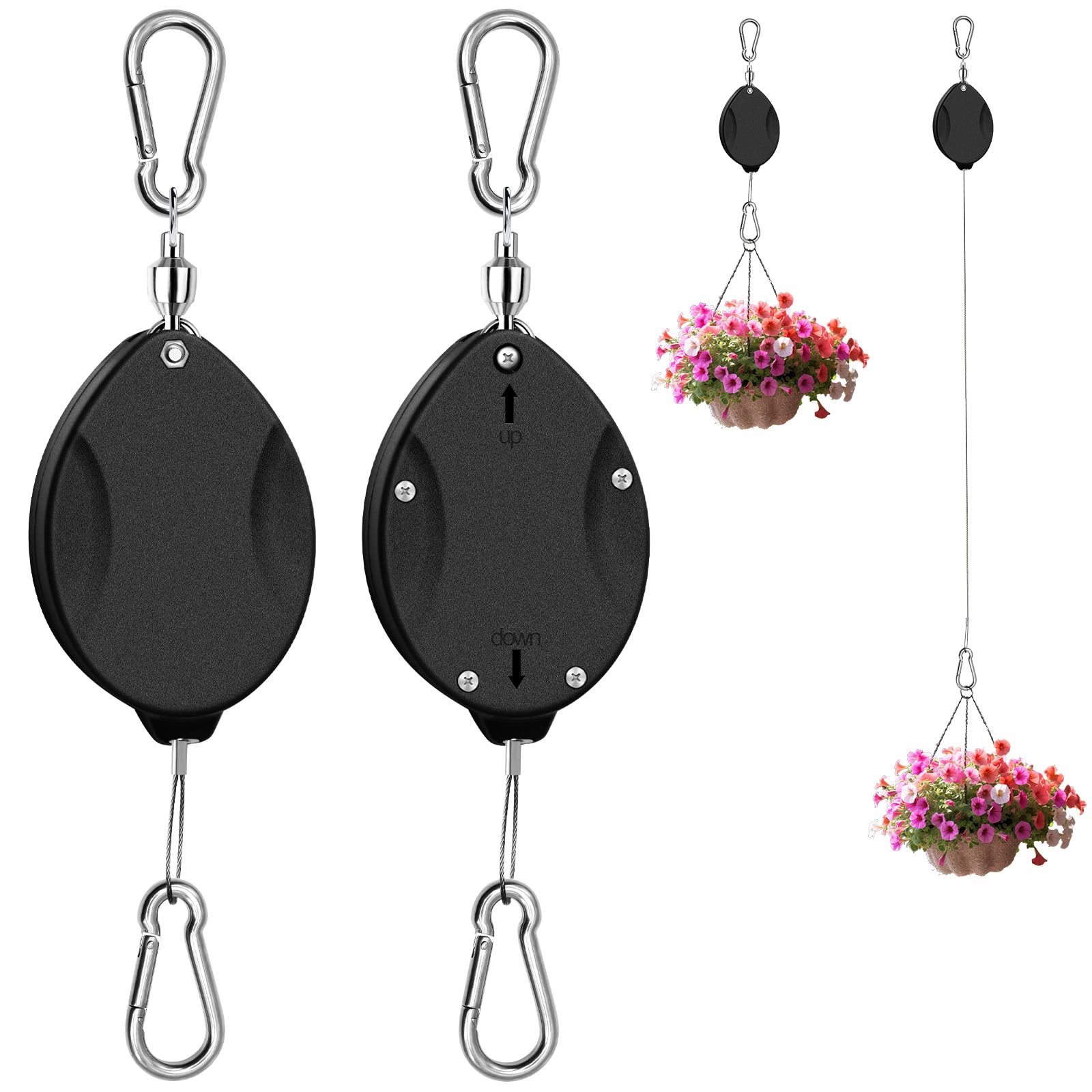 Amazon.com: ZUZUAN 2 Pack 2024 Upgraded Heavy Duty Retractable Plant ...
