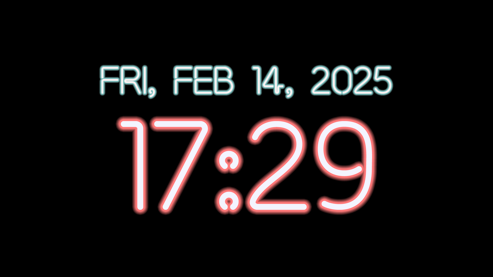 Neon Digital Clock: Glow Neon Clock, Standby Screensaver, Always On Display & Wall TV Clock ...