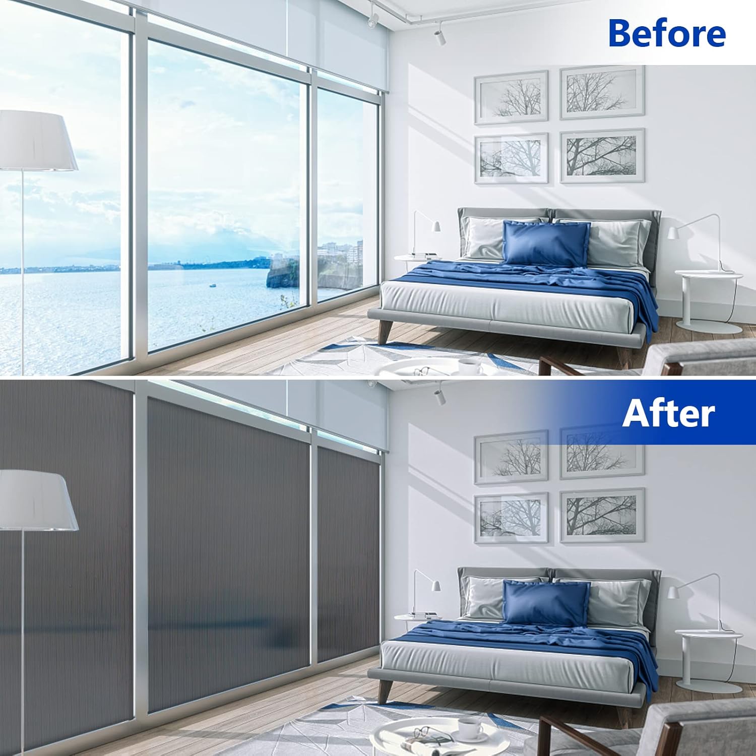Buy Sun Blocking Window Film Privacy Day and Night: Reflective Window ...