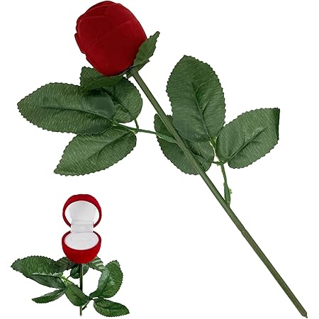 Amazon.com: Noble Rose Ring Box - Flower Heart Engagement Ring Box for ...