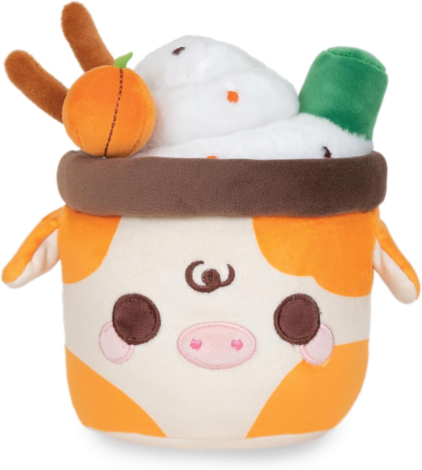 Amazon.com: Cuddle Barn PlushGoals - Lil Series Pumpkin Spice Mooshake ...