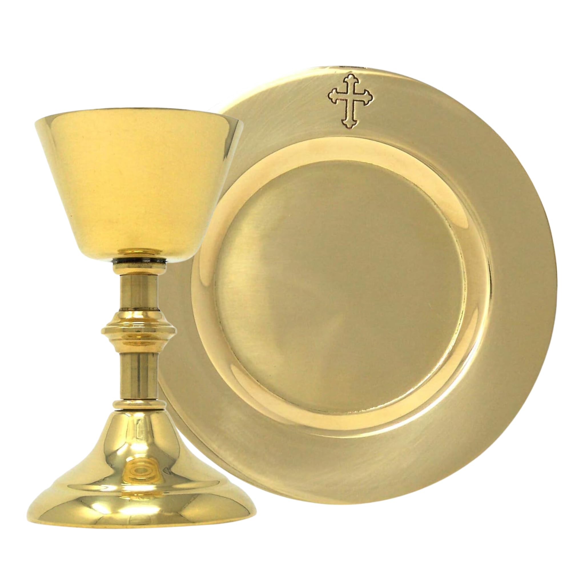 Amazon.com | Needzo High Polished Brass Chalice and Paten Set, Engraved ...