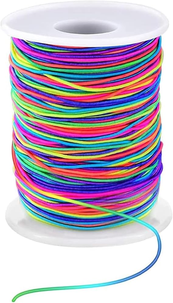 VIQUTRG 164.8 ft Stretchy String Bracelet String, Rainbow Elastic ...