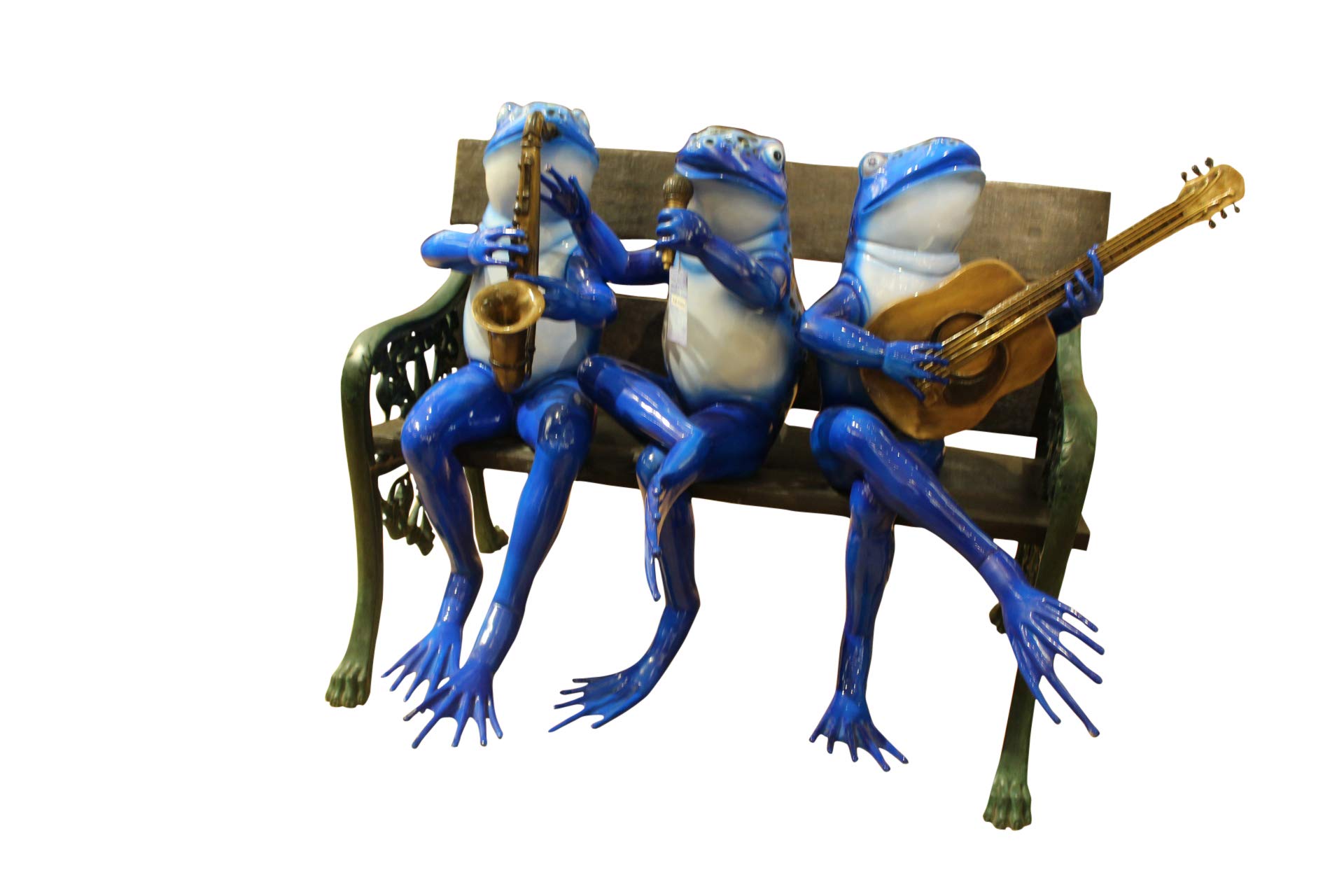 Amazon.com: Musical Frogs on a Bench Bronze Statue - Size: 41" L x 23 ...