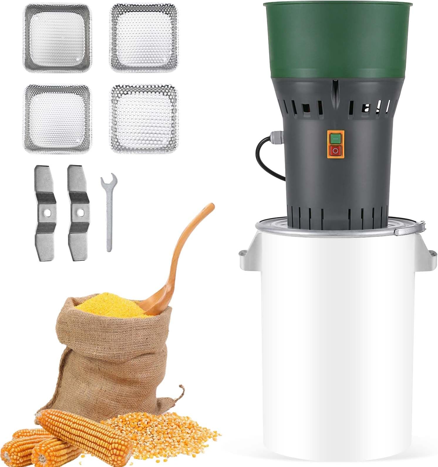 Amazon.com: BI-DTOOL Electric Corn Grinder 25L/6.6 Gal Dry Electric ...