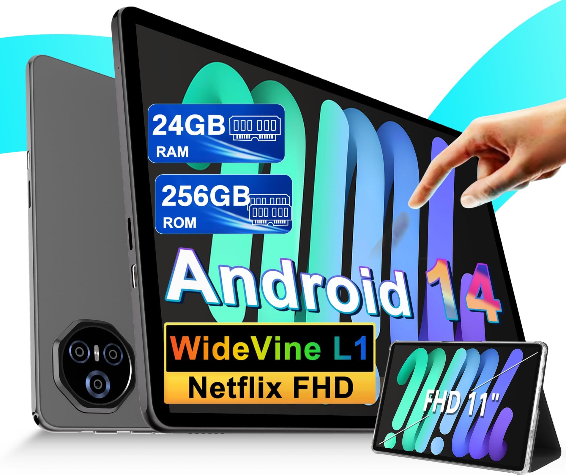 Amazon.com : Dghrti 11 inch Tablet, Android 14 Tablets with 24(8+16)GB ...