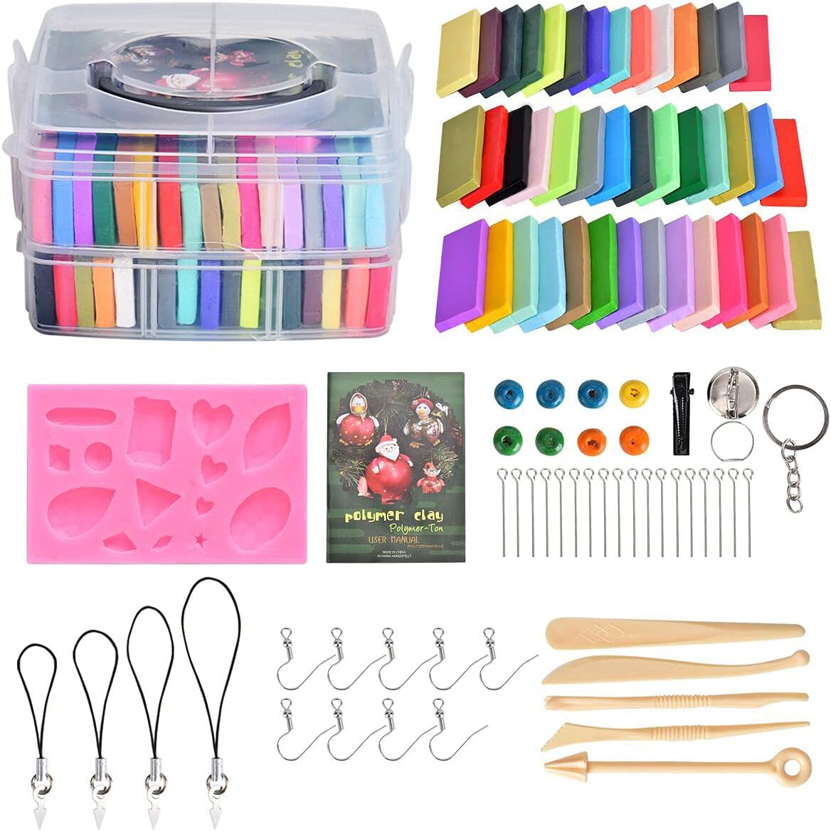 Polymer Clay, ARTFLY 50 Farben Clay Kit, Oven Bake Modeling Clay ...