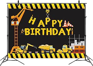 Amazon.com : LB 10x8ft Construction Photo Backdrop Construction Truck ...
