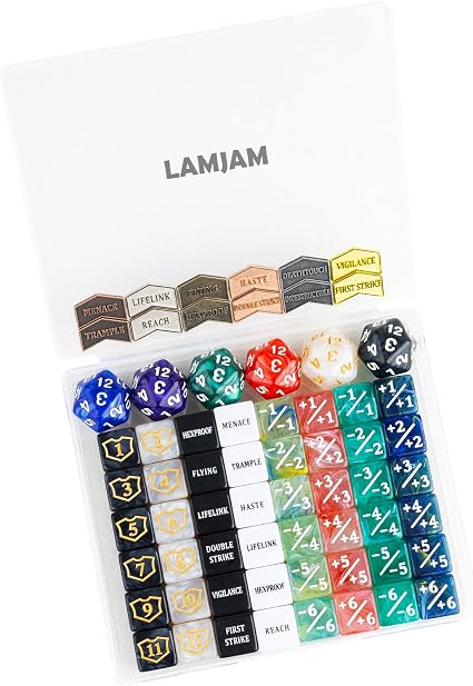 Amazon.com: 66 Pieces MTG Dice Counters Keyword Metal Tokens +1/+1 Buff ...