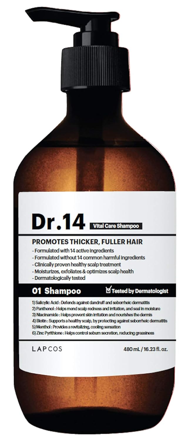 Amazon.com: LAPCOS Dr.14 Vital Care Shampoo, (16.2 Fl. Oz.) Biotin Hair ...