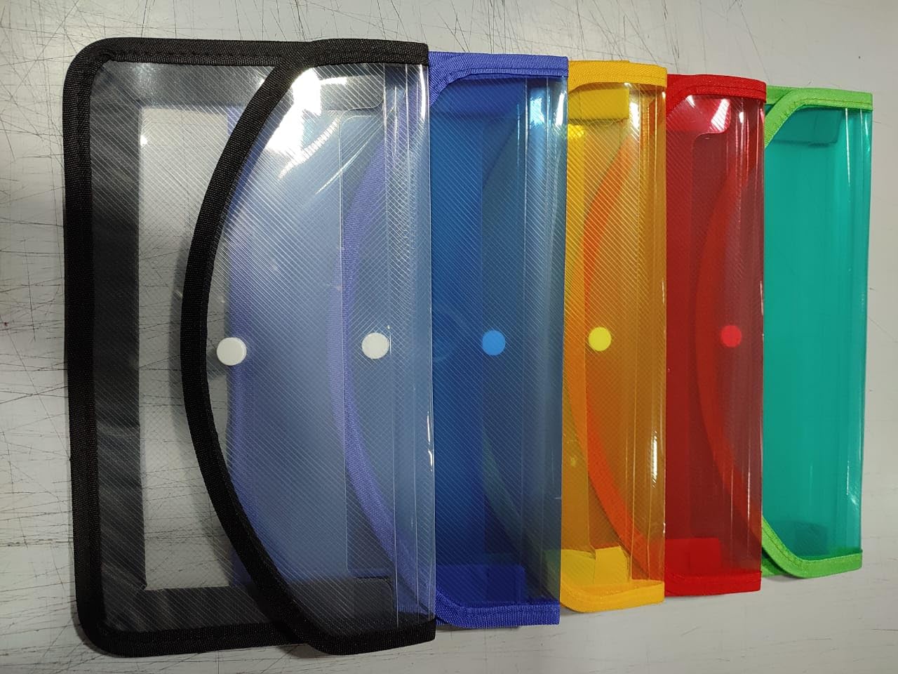 SPOTINK Plastic Flexi Button Bag | Cheque Book Holder | Document Holder ...