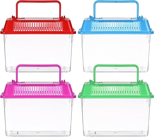 VANZACK 4Pcs Portable Fish Tank Handheld Aquarium Transparent Turtle ...