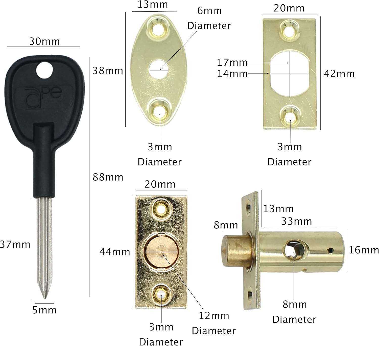 Window Security Mortice Rack Bolts | Pack of 2 Bolts with 2 Star Keys ...