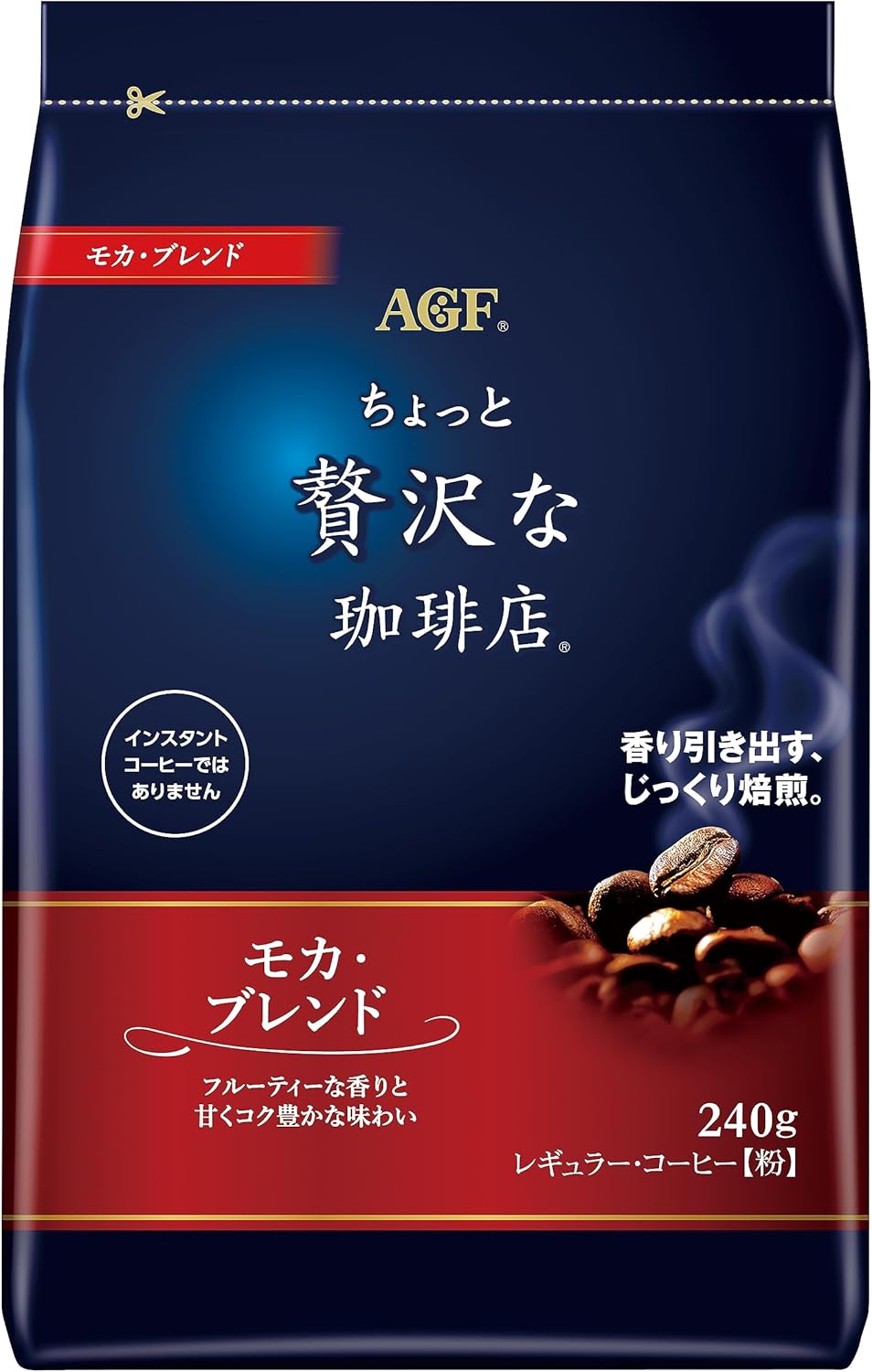 Amazon | AGF ちょっと贅沢な珈琲店 レギュラーコーヒー モカブレンド 240g 【 コーヒー 粉 】 | AGF(エージーエフ) | 焙煎 通販