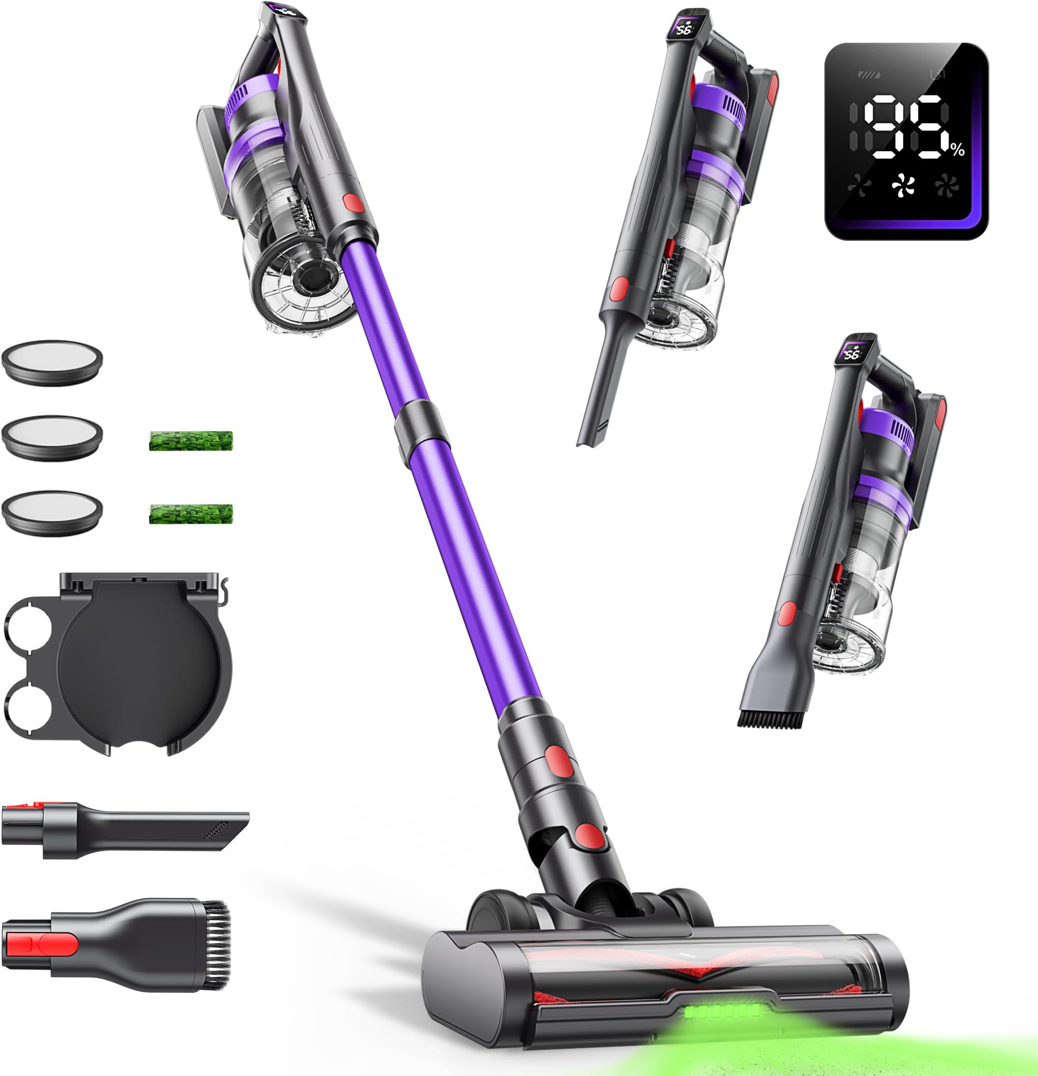 Amazon.com - Powerffy V8 Cordless Vacuum Cleaner Set + an Extra Battery ...