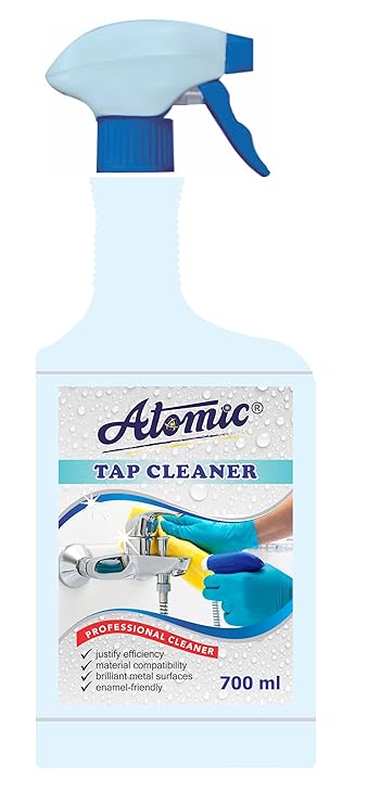 Atomic 700ml Tap Cleaner Removes Hard Water Scaling from Bathroom, Sink ...
