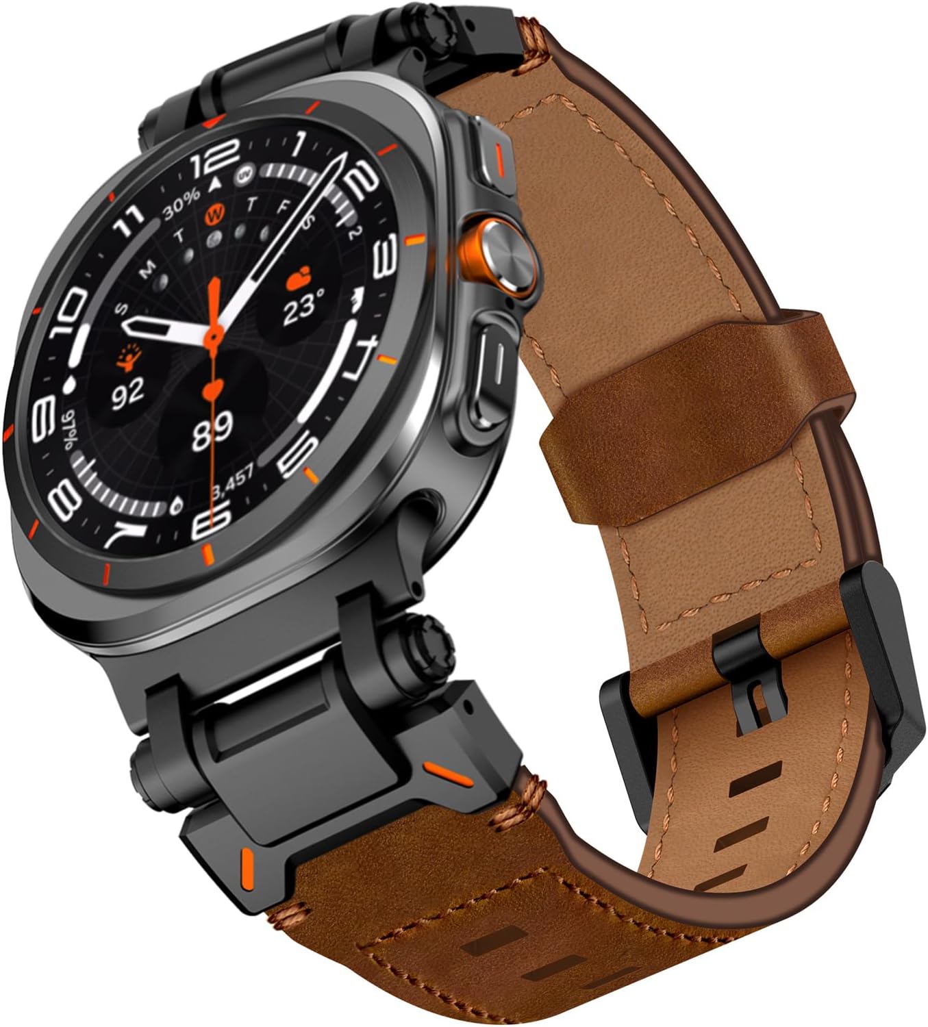 Amazon.com: WINGLE Leather Band for Samsung Galaxy Watch Ultra Bands ...